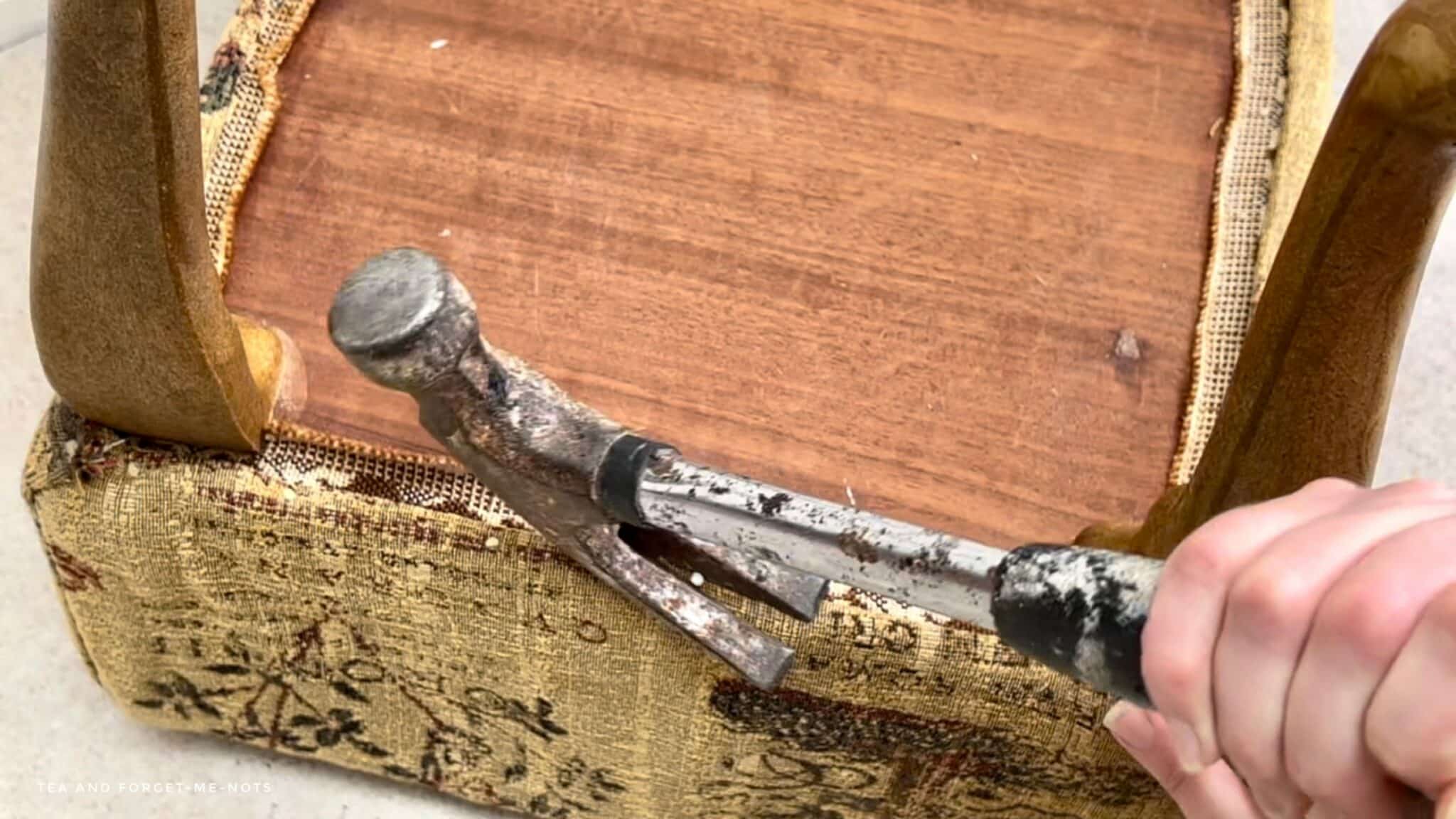 Reupholster an old footstool in 7 easy steps – Tea and Forget-me-nots