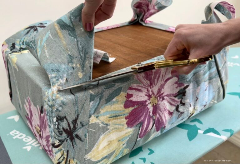 Reupholster an old footstool in 7 easy steps – Tea and Forget-me-nots