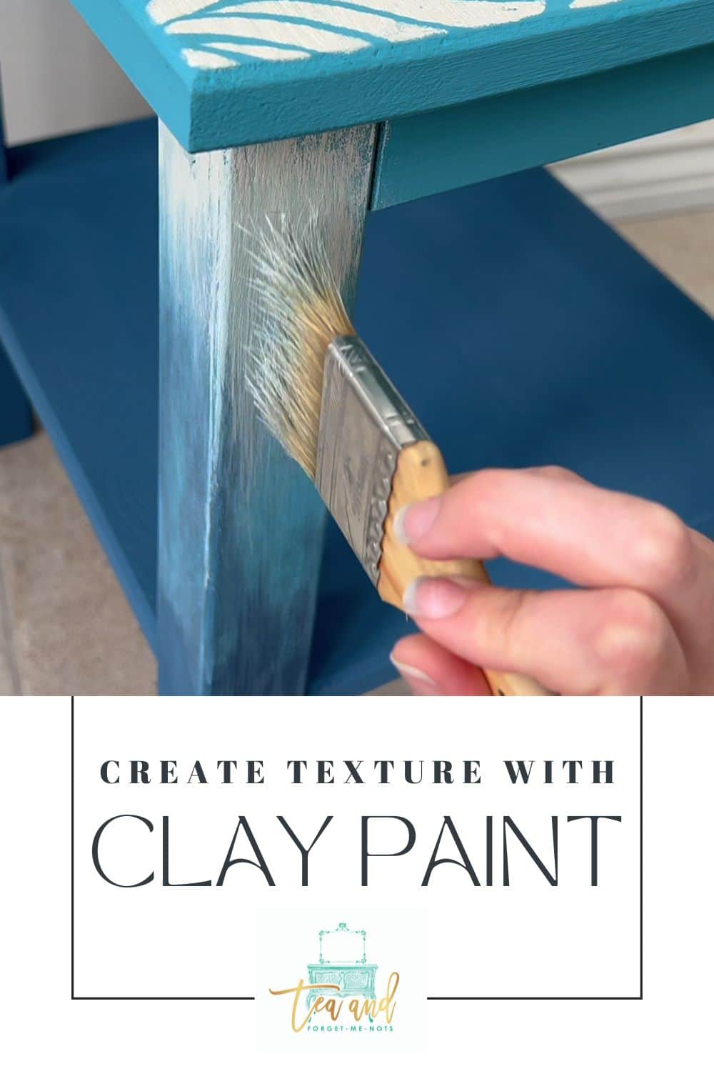 Tea and Forget-me-nots Create a beautiful textured look with clay paint