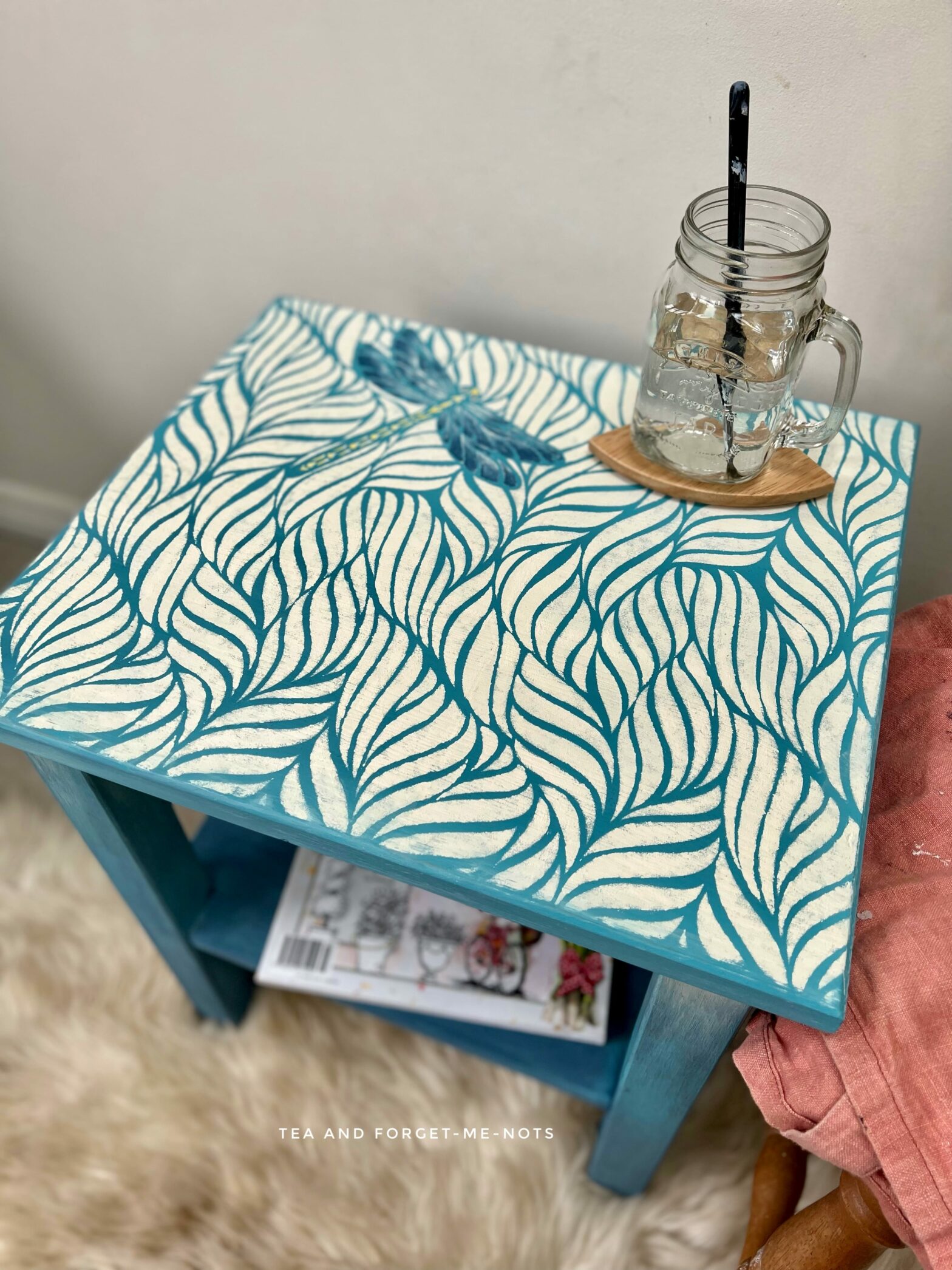 Tea and Forget-me-nots Create a beautiful textured look with clay paint