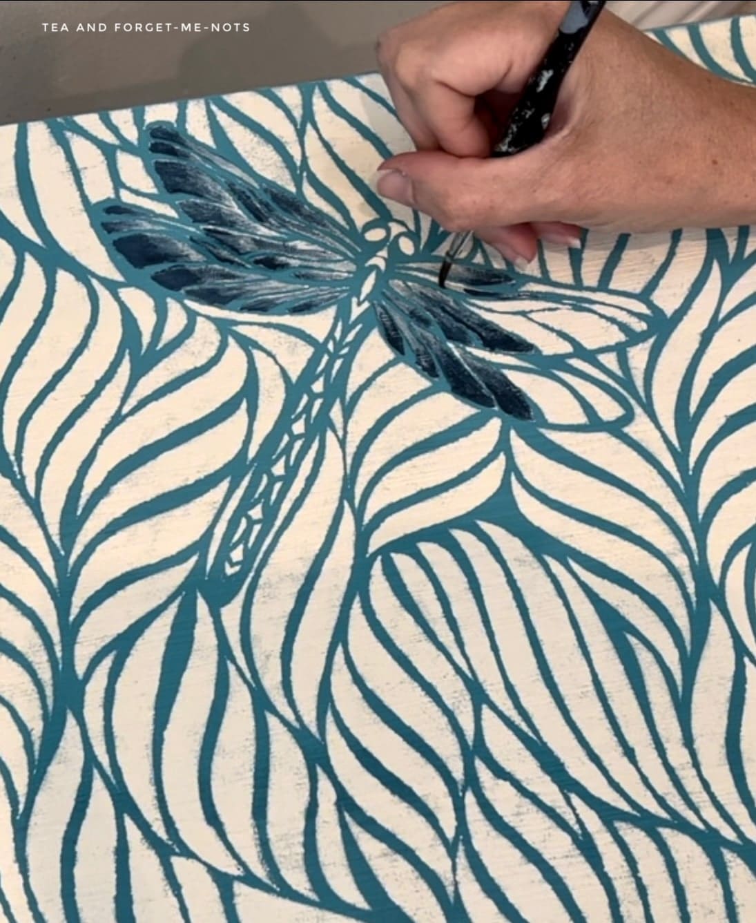 Tea and Forget-me-nots Create a beautiful textured look with clay paint