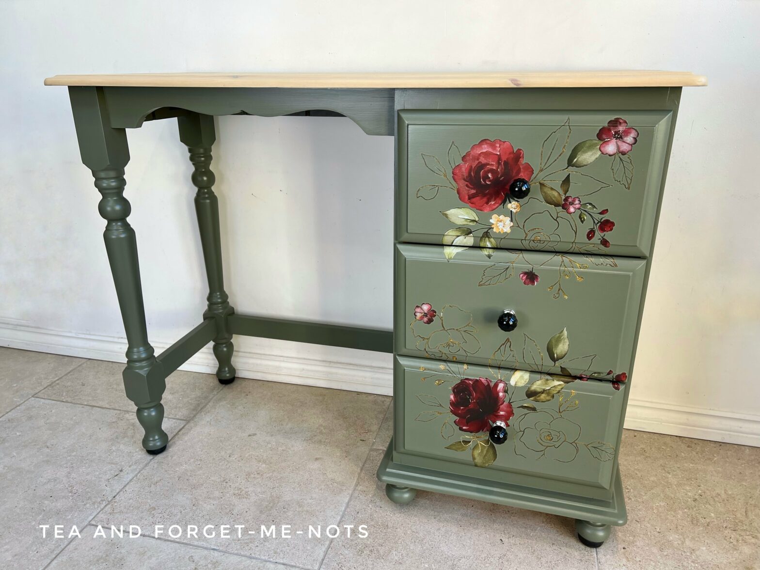 DIY Desk Makeover with Charity Shop Furniture – Tea and Forget-me-nots