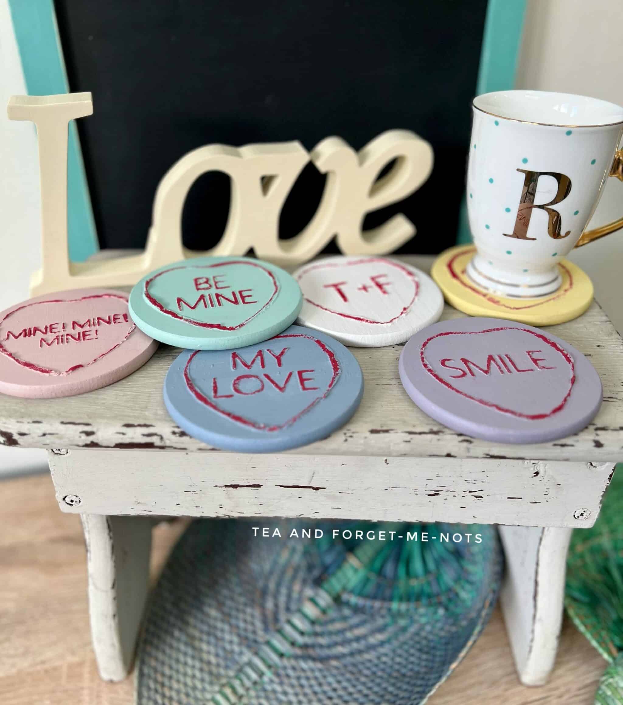 Easy DIY Wood Valentines Gift - Love Hearts Coaster – Tea and Forget-me ...
