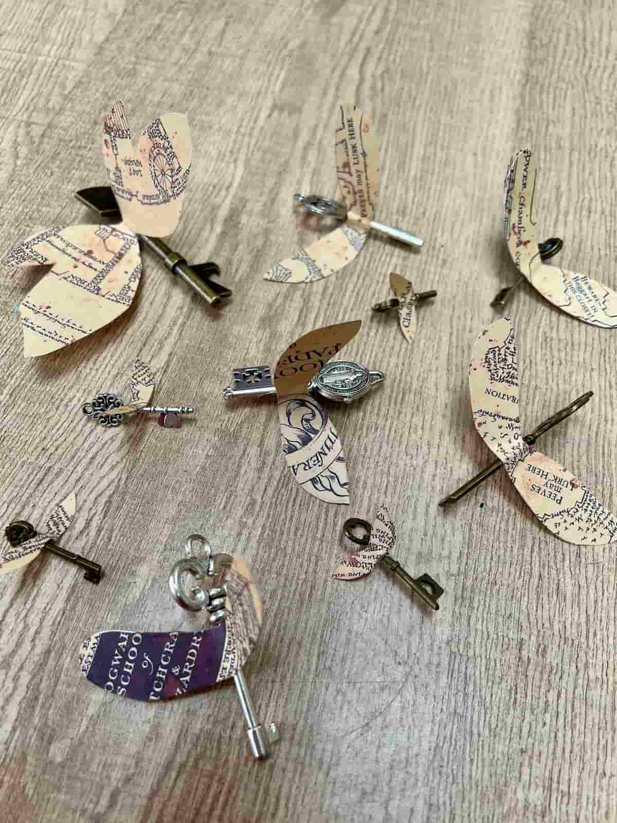 Harry Potter Winged Keys with Upcycled Marauder's Map – Tea and Forget ...
