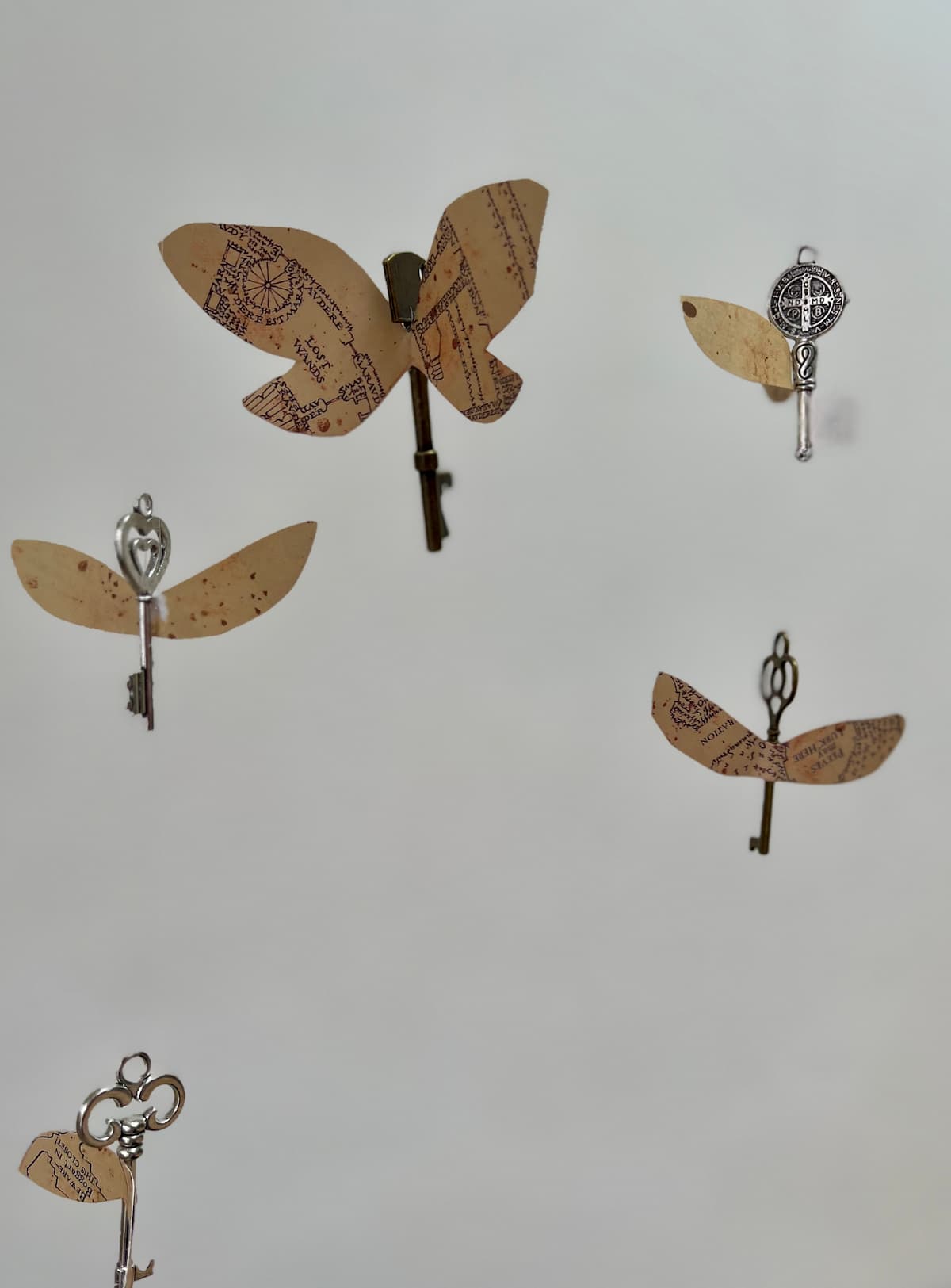 Harry Potter Winged Keys with Upcycled Marauder's Map – Tea and Forget ...