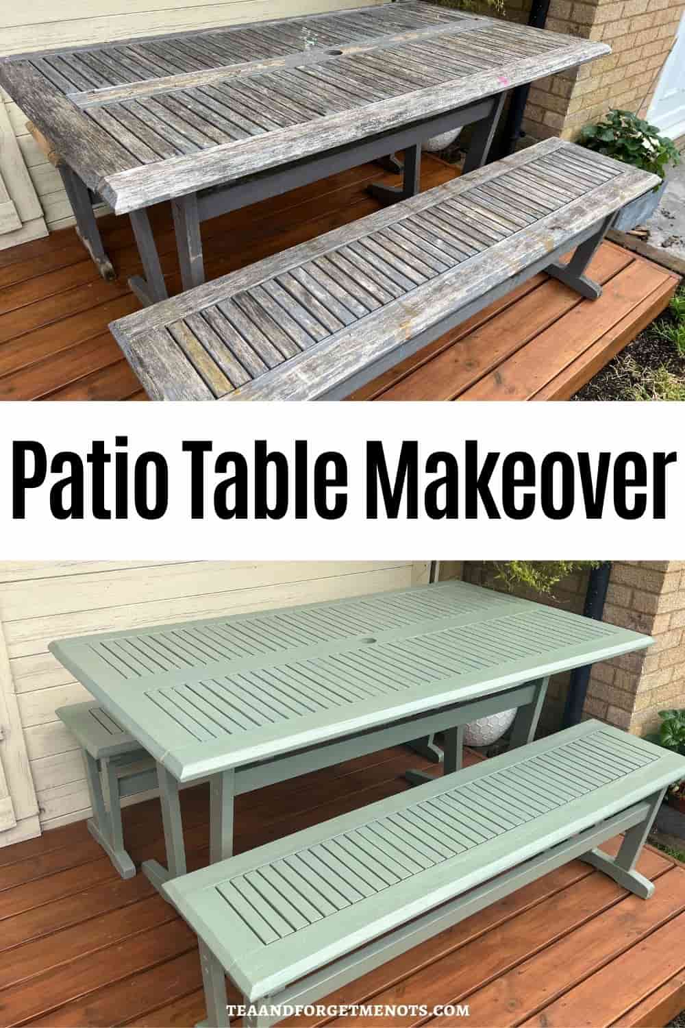 Easy DIY Patio Table Makeover for Outdoor Dining – Tea and Forget-me-nots